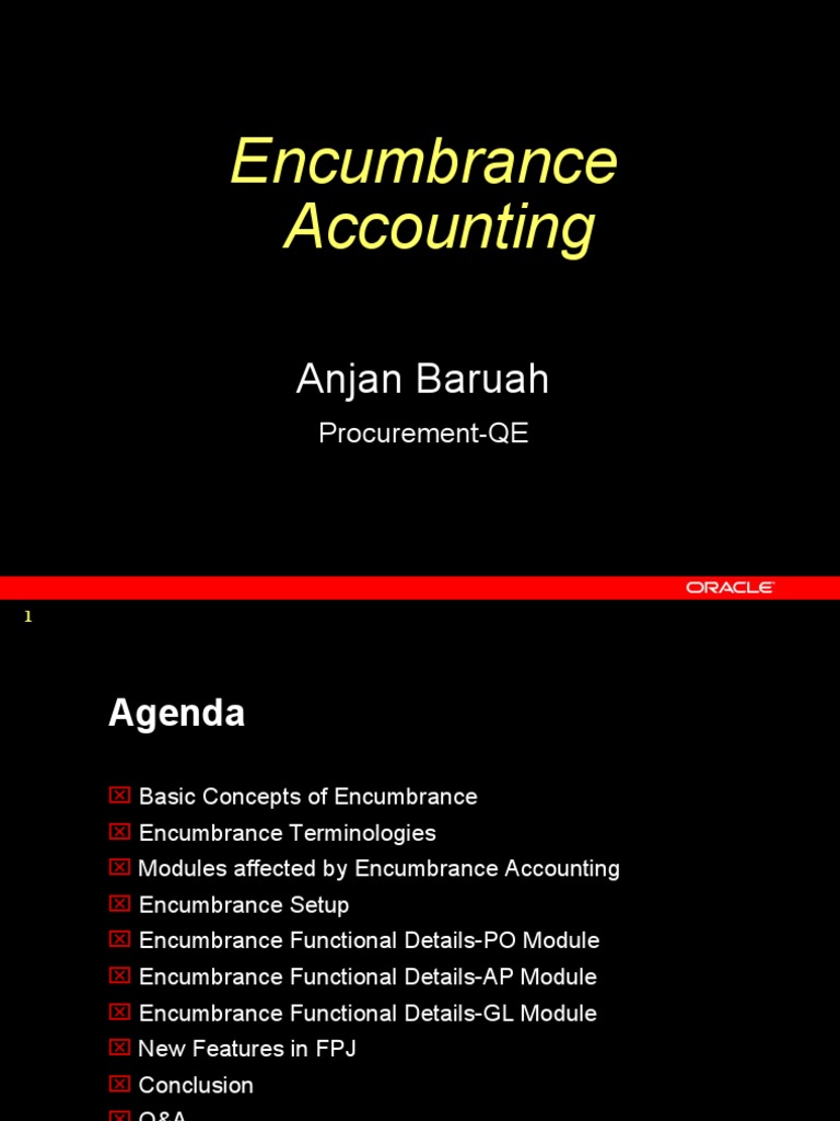 Encumbrance Accounting: Anjan Baruah | PDF | Accounts Payable ...