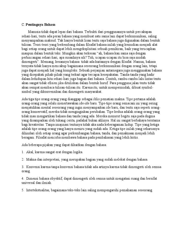C. Pentingnya Bahasa | PDF | Ilmu Sosial | Seni & Disiplin Bahasa