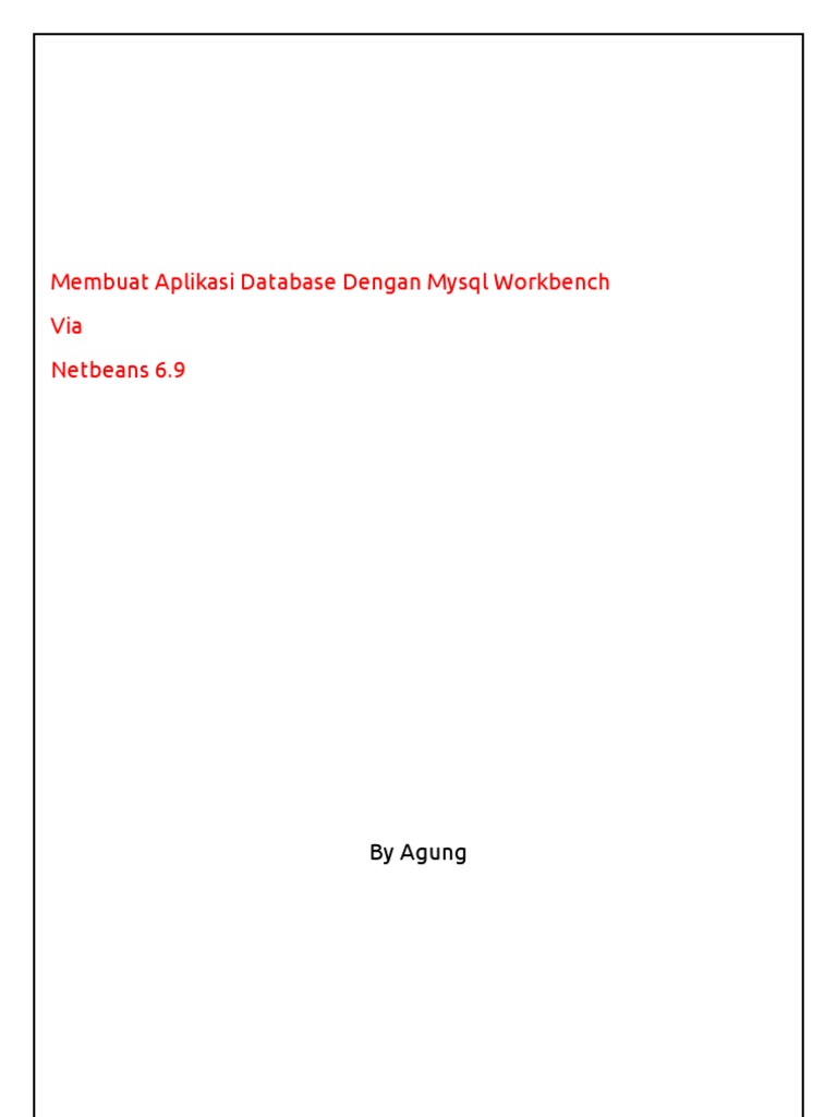 Membuat Aplikasi Database Dengan Mysql Workbench Pdf