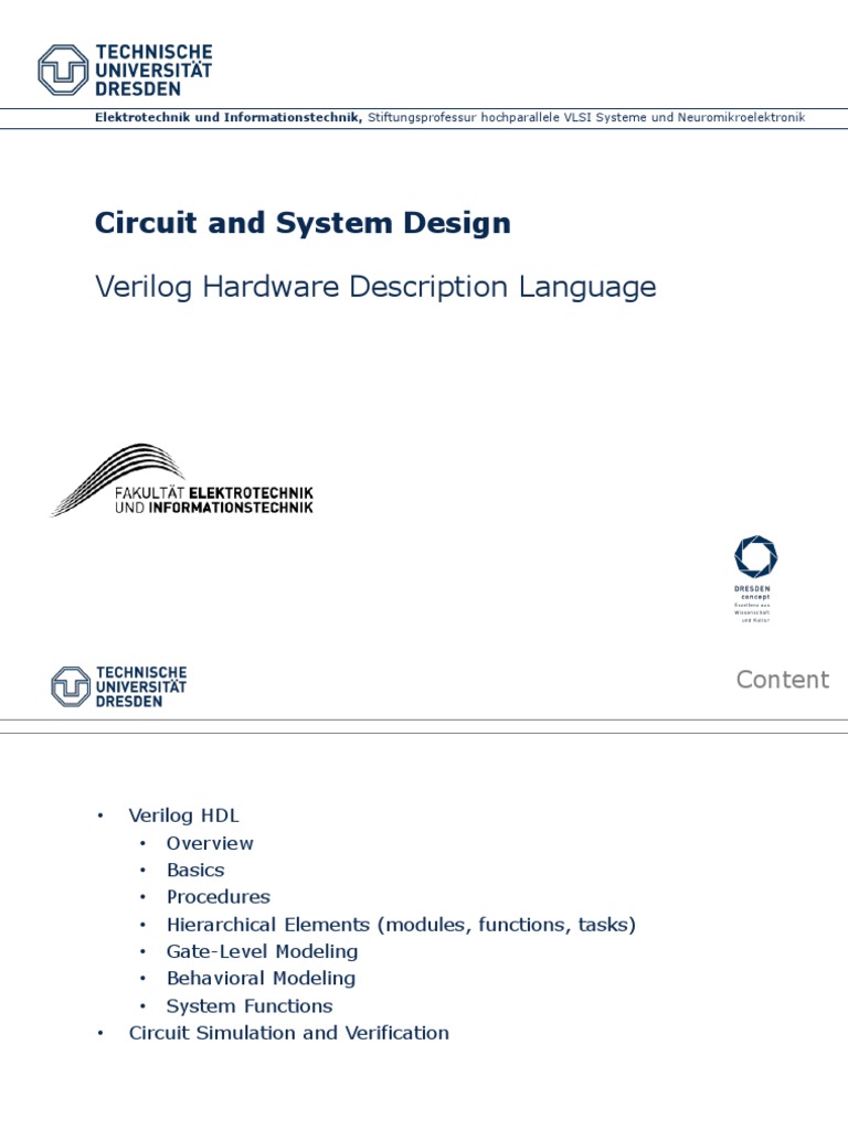 Circuit and System Design: Verilog Hardware Description Language | PDF | Hardware Description ...