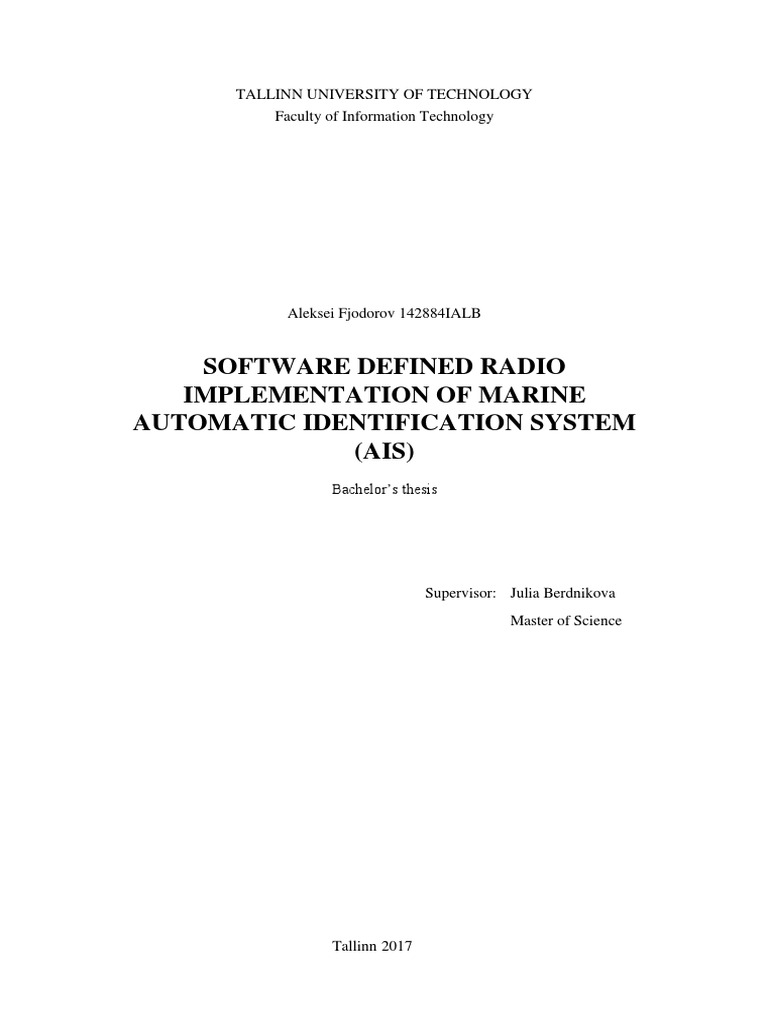 Software Defined Radio Implementation of Marine Automatic Identification System (AIS) | PDF ...
