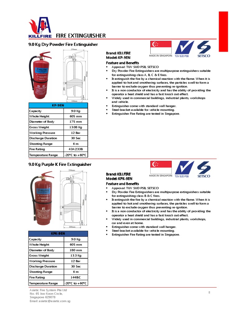 9kg DCP and Purple K Fire Extinguisher | PDF | Fires | Materials