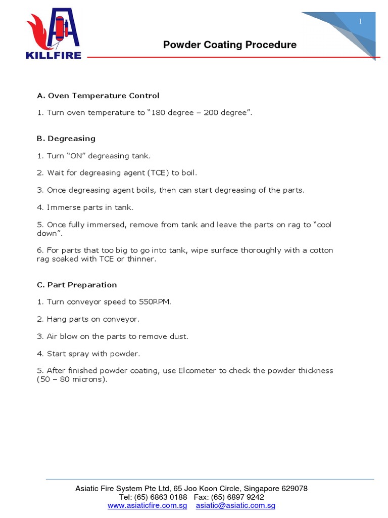 Powder Coating Procedure | PDF