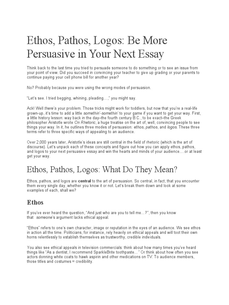 Master Persuasive Writing: Ethos, Pathos, Logos | PDF | Logos | Persuasion