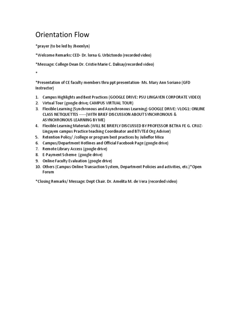 Orientation Flow 1 | PDF