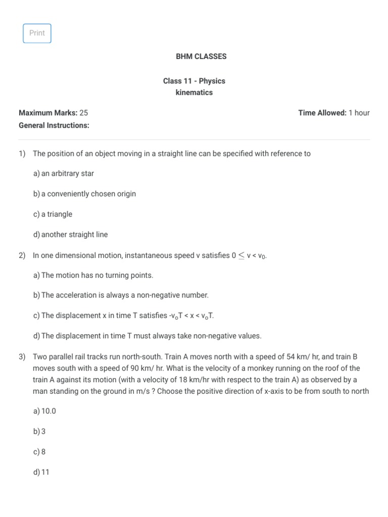 Test Generator - Create Question Papers Online | PDF | Velocity ...