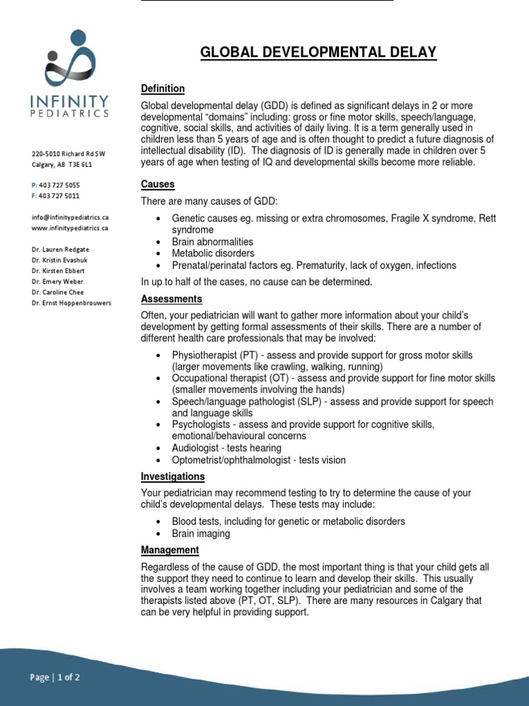Global Developmental Delay GDD | PDF | Intellectual Disability | Medicine