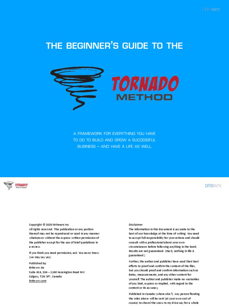 Beginners Guide To The Tornado Method | PDF | Business Model | Marketing