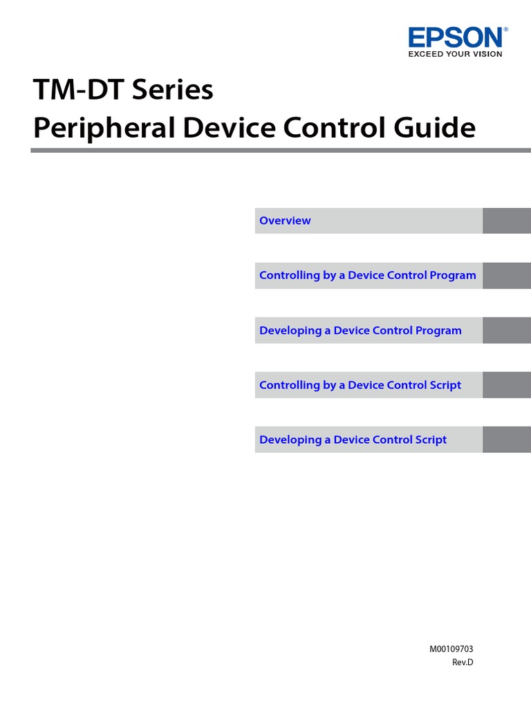 Peripheral Device Control Guide TM-DT Series: M00109703 Rev.D | PDF | Pointer (Computer ...