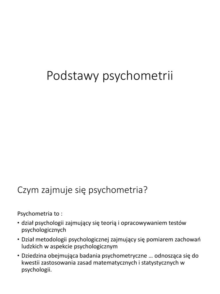 Psychometria 1 2021 | PDF