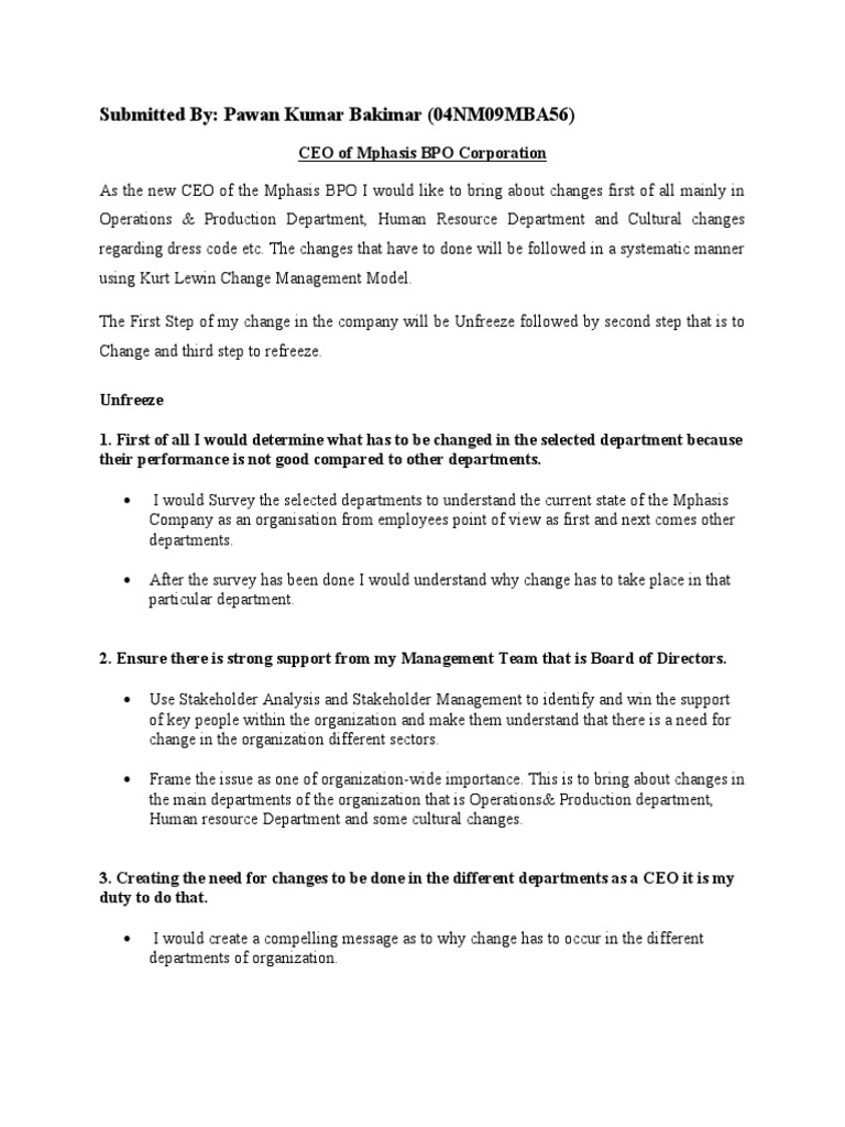 CEO of Mphasis BPO Corporation | PDF | Empowerment | Leadership