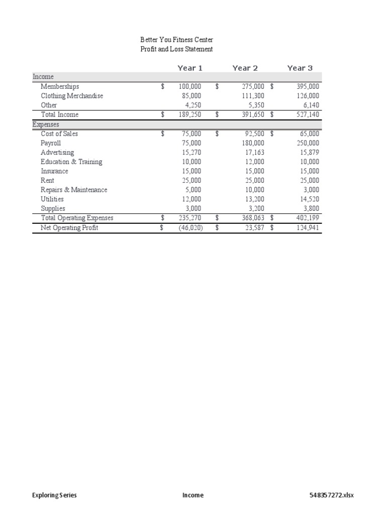 Gym Financial Model Overview | PDF | Expense | Balance Sheet