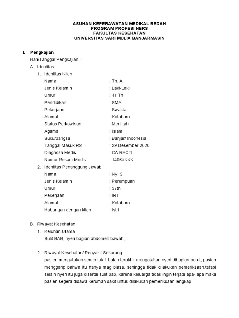 Askep CA Recti | PDF