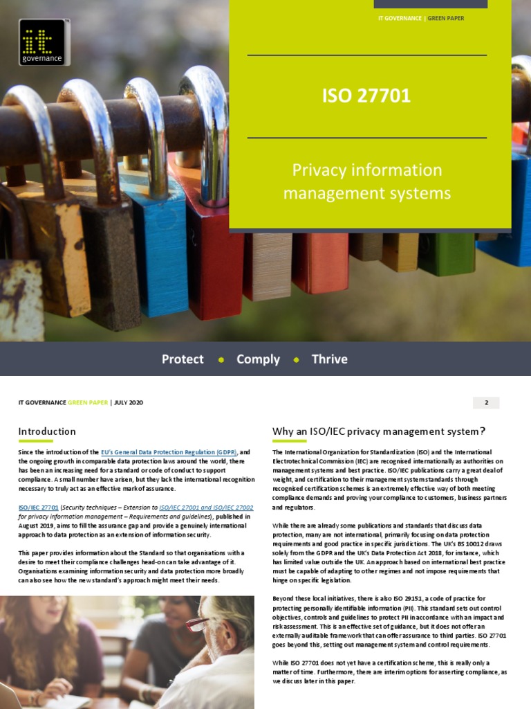 Privacy Information Management Systems: Protect Comply Thrive | PDF ...