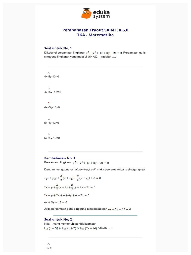 TKA - Matematika | PDF