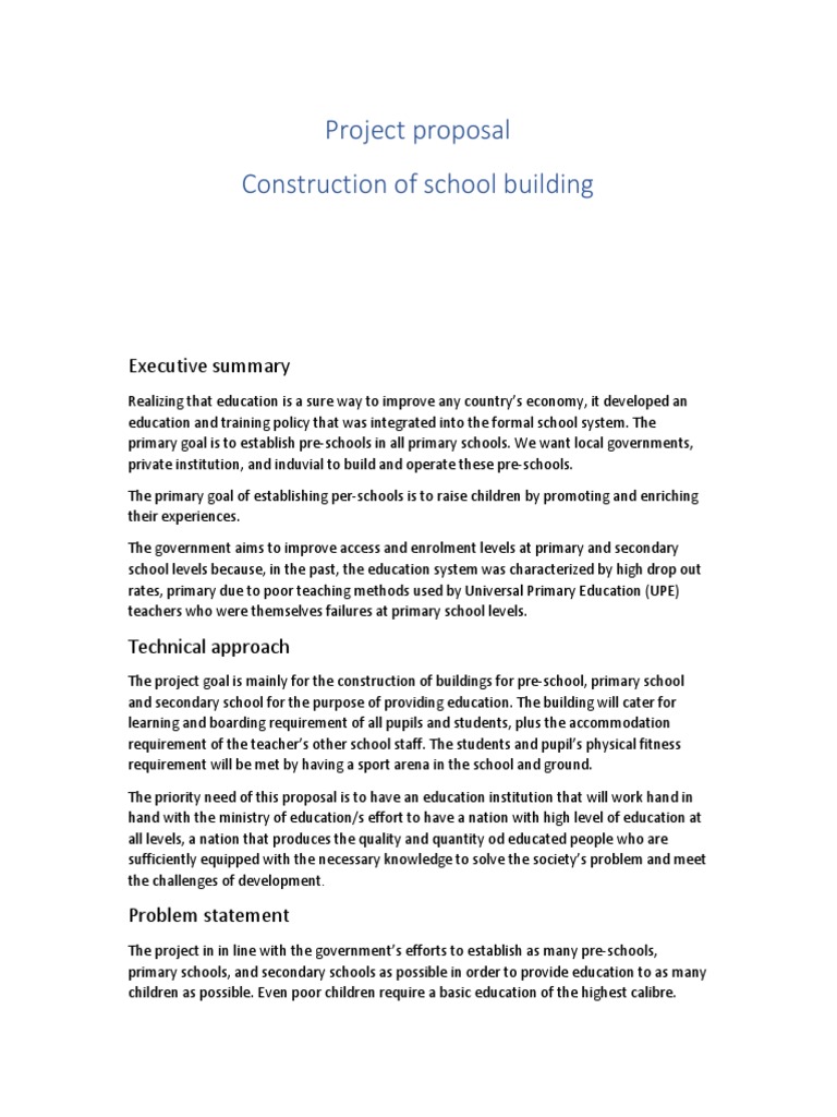 Project Proposal | PDF | Schools | Preschool