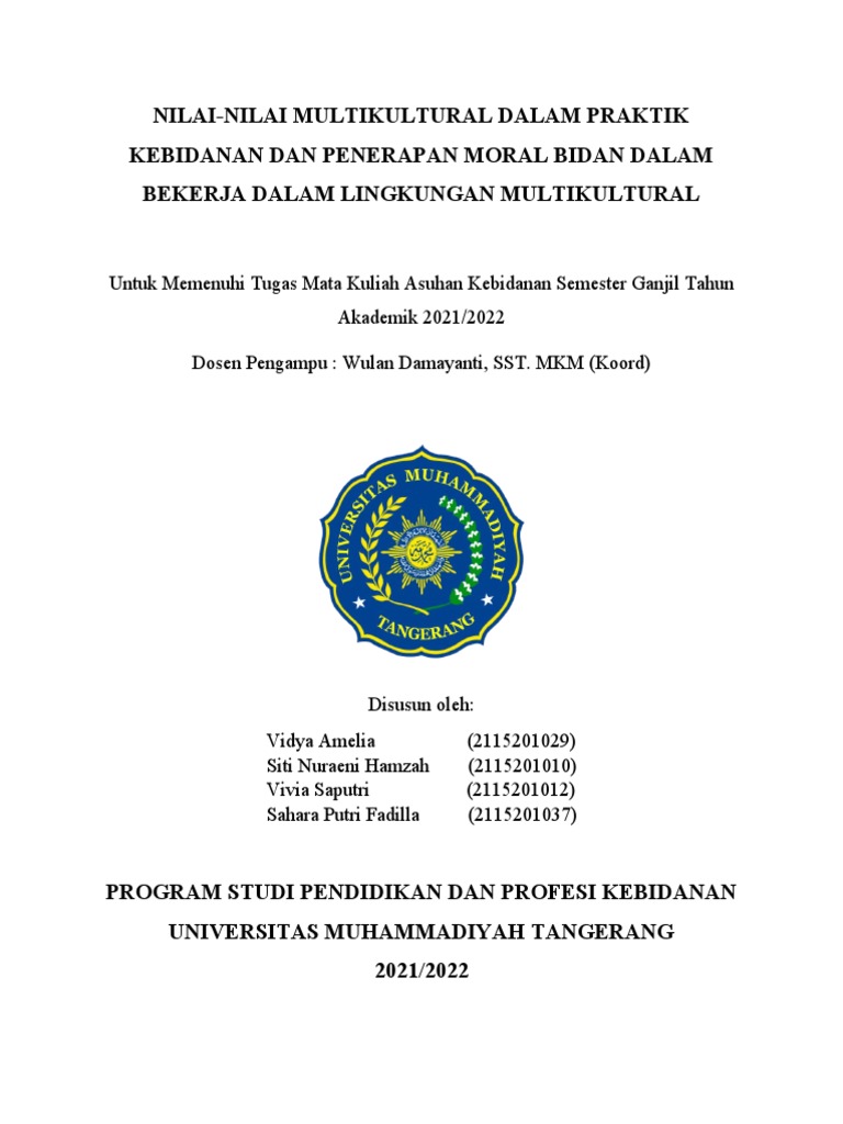 Nilai-Nilai Multikultural Dalam Praktik Kebidanan Dan Penerapan Moral Bidan Dalam Bekerja Dalam ...