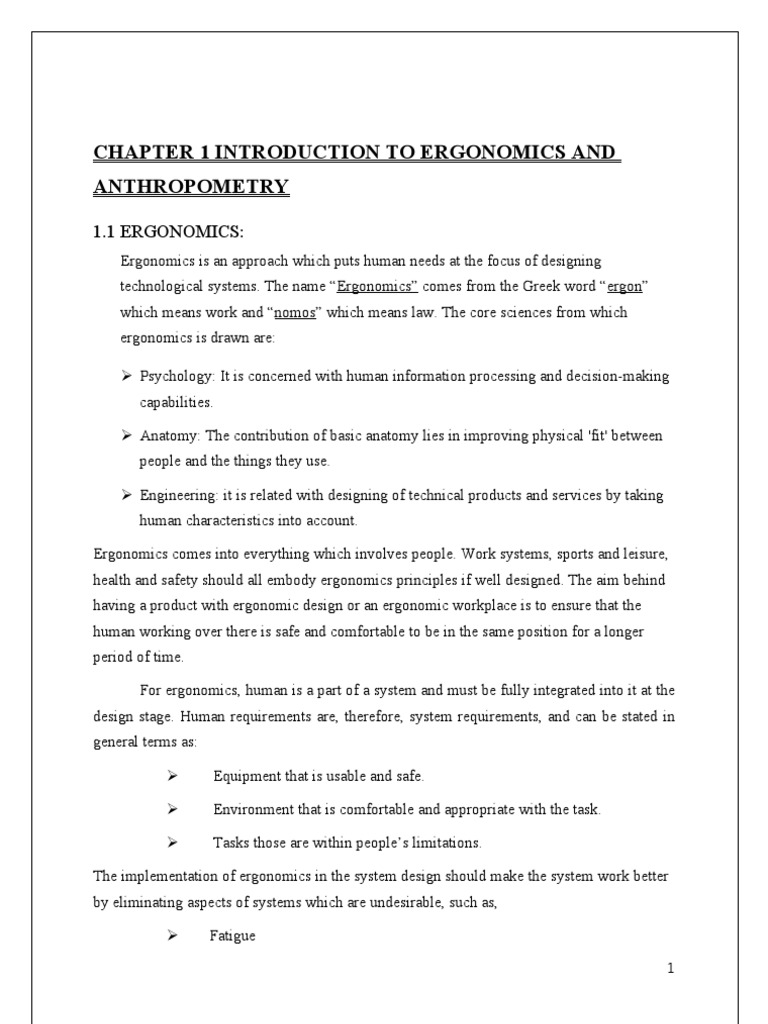 Ergonomics and Anthropometry in Design | PDF | Anthropometry | Human ...