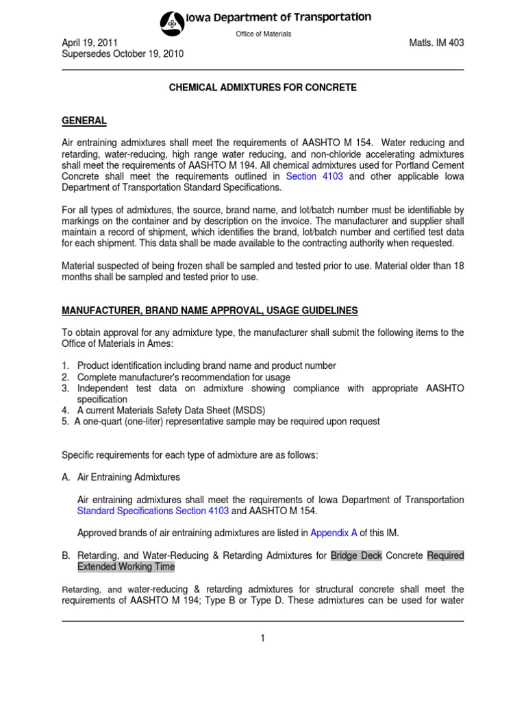 Admixture | PDF | Structural Engineering | Concrete