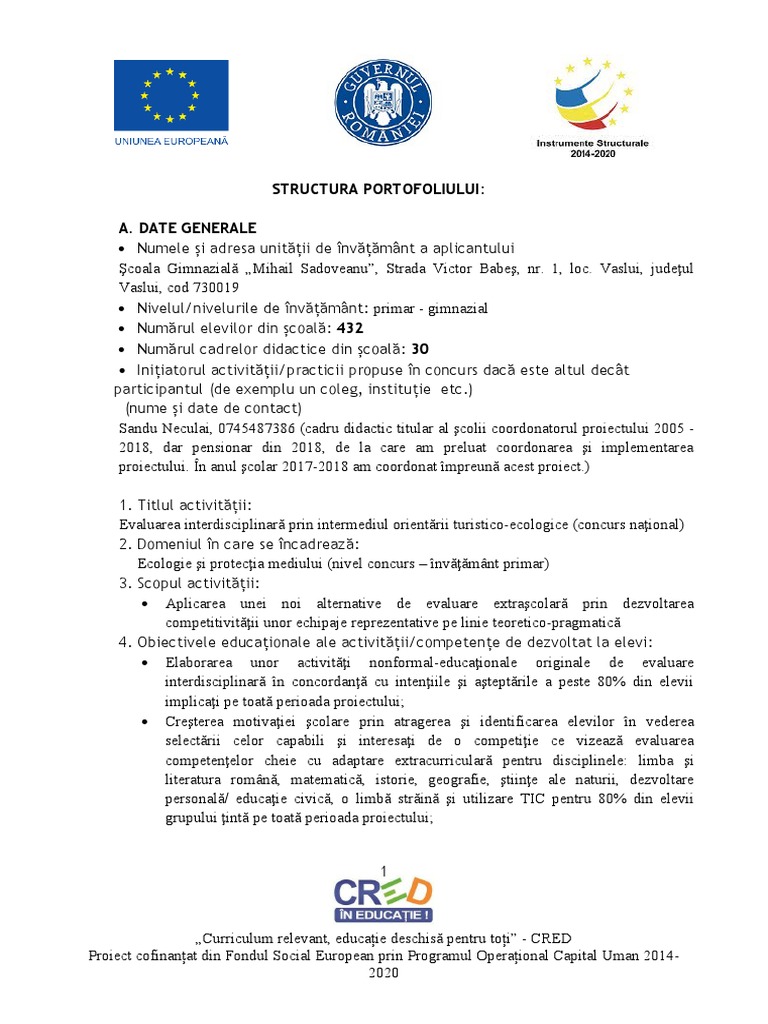 Structura Portofoliului | PDF