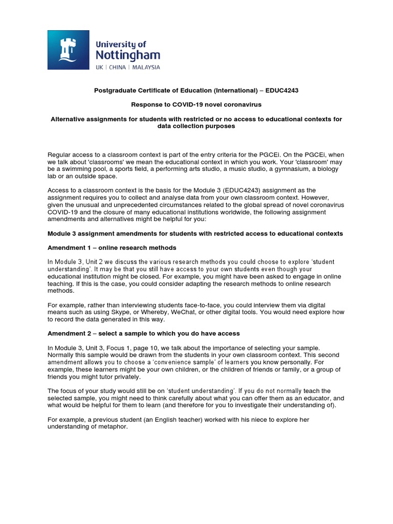 PGCEi Alternative Assignments Guide | PDF | Inquiry | Learning
