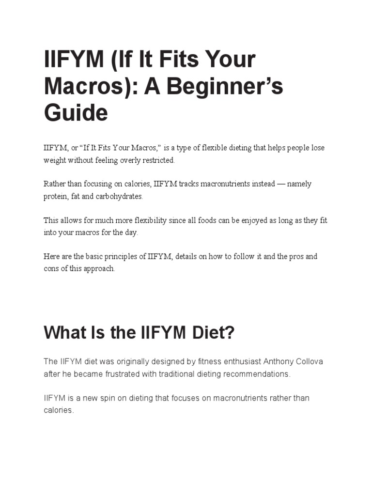 IIFYM (If It Fits Your Macros) : A Beginner's Guide: What Is The IIFYM ...