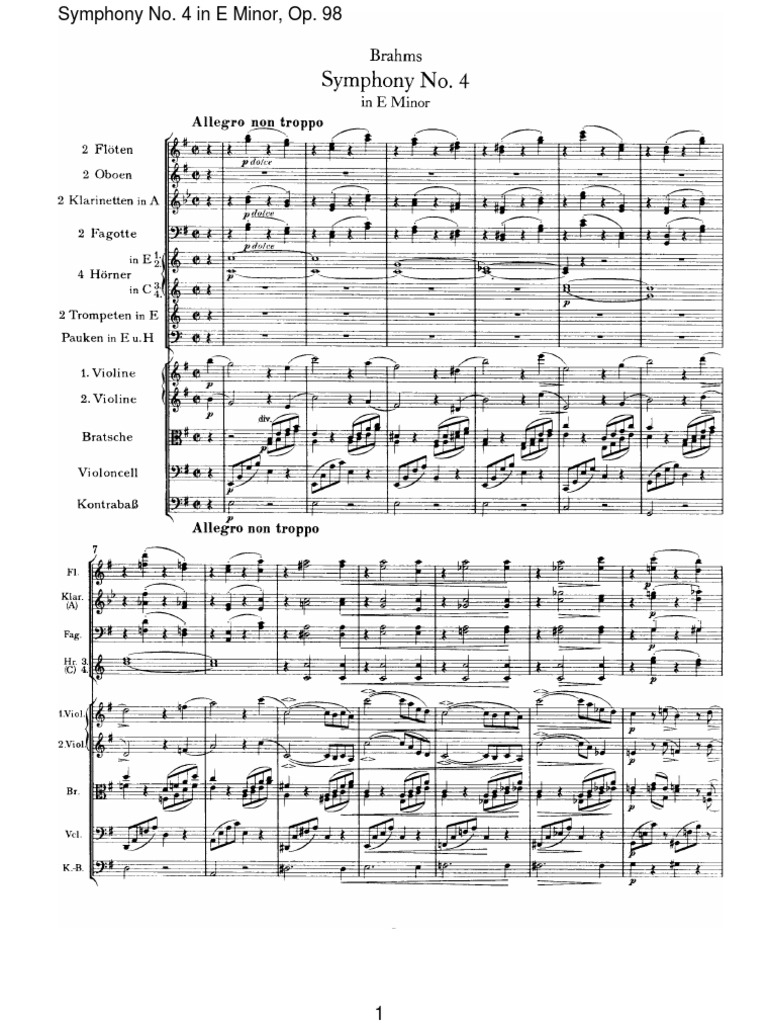 Brahms Symphony No 4 | PDF | Opus Number | Music