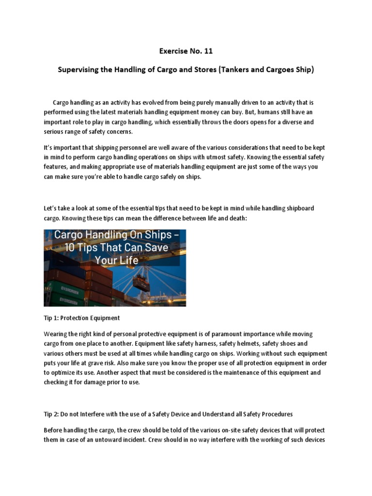 Exercise No. 11-WPS Office | PDF | Oil Tanker | Cargo