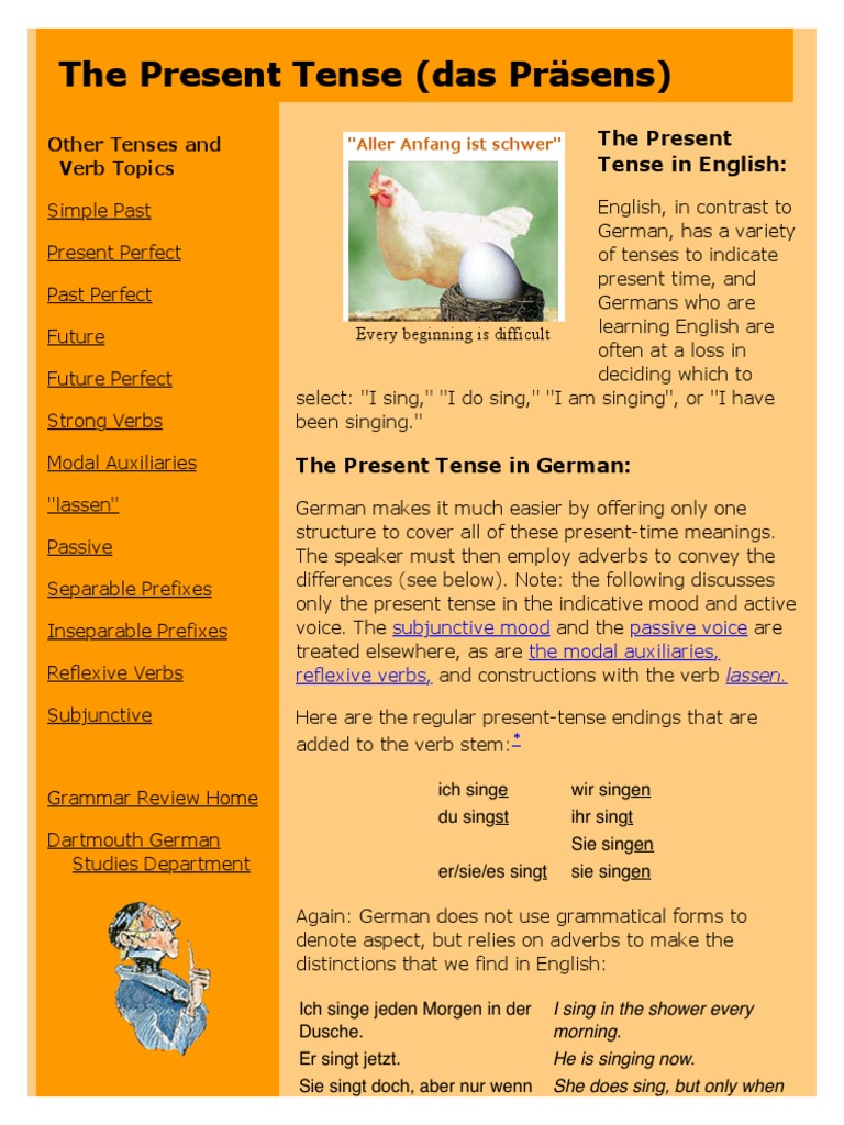 The Present Tense (Das Präsens) | PDF | Grammatical Tense | English ...