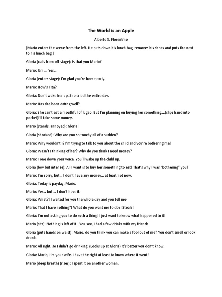 The World Is An Apple Script | PDF