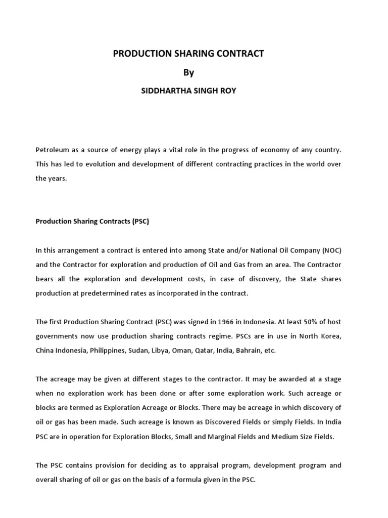 Understanding Production Sharing Contracts | PDF | Taxes | Investor