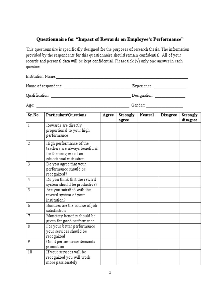 Measuring the Impact of Rewards on Employee Performance through a ...
