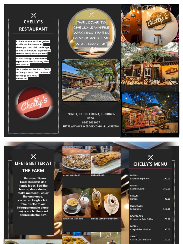 Brochure (Chelly's Restaurant) - Jaranilla | PDF | Meal | Food And Drink