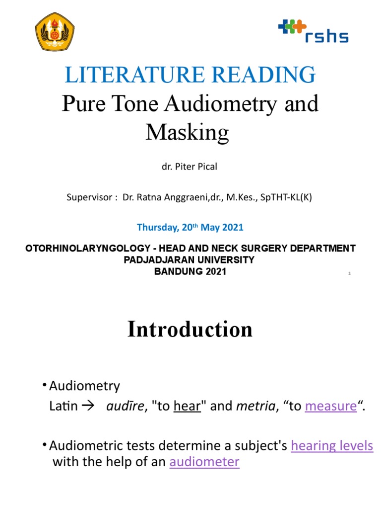 Piter - LR - Pure Tone Audiometry and Masking | PDF | Hearing | Auditory System
