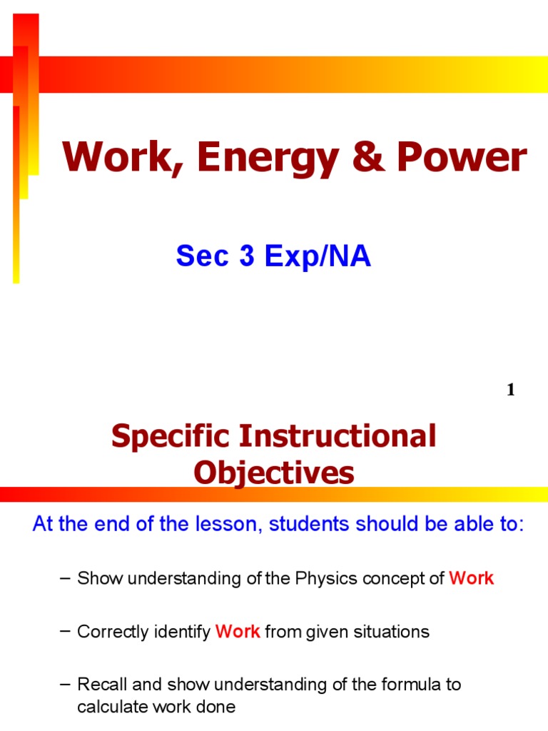 Work, Energy & Power | PDF | Kinetic Energy | Potential Energy