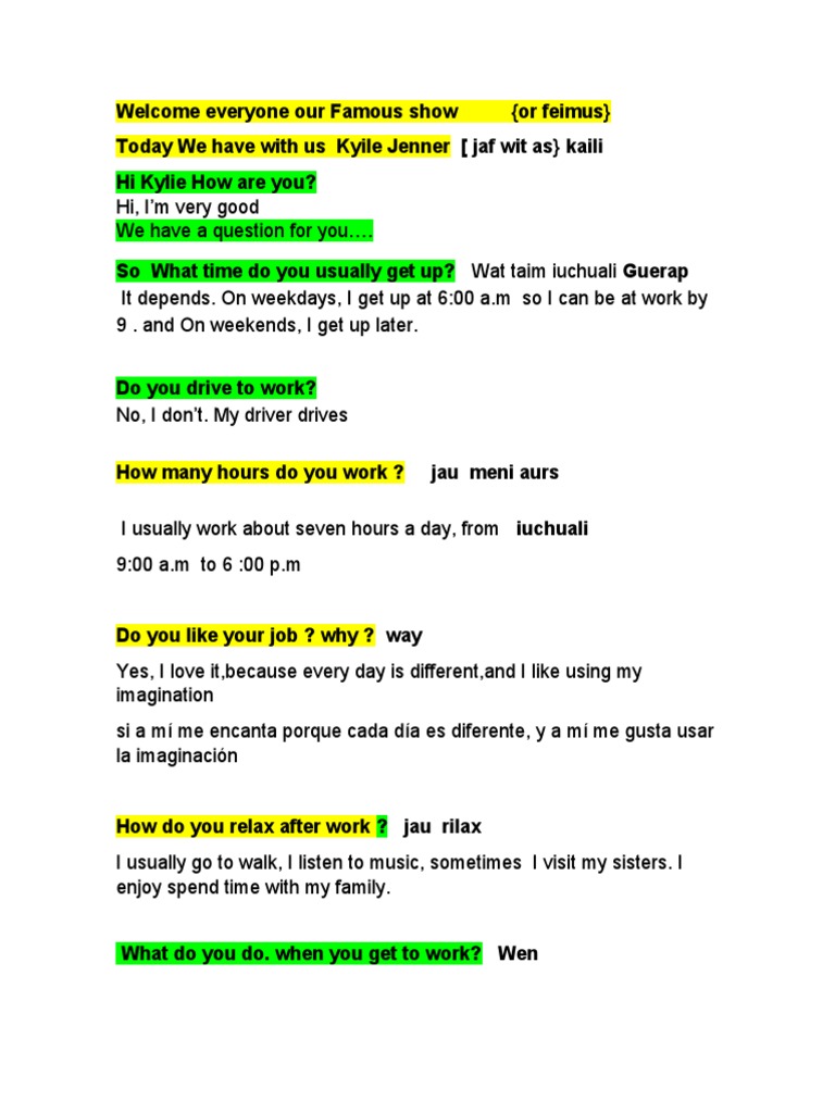 Daily Routine Famous | PDF