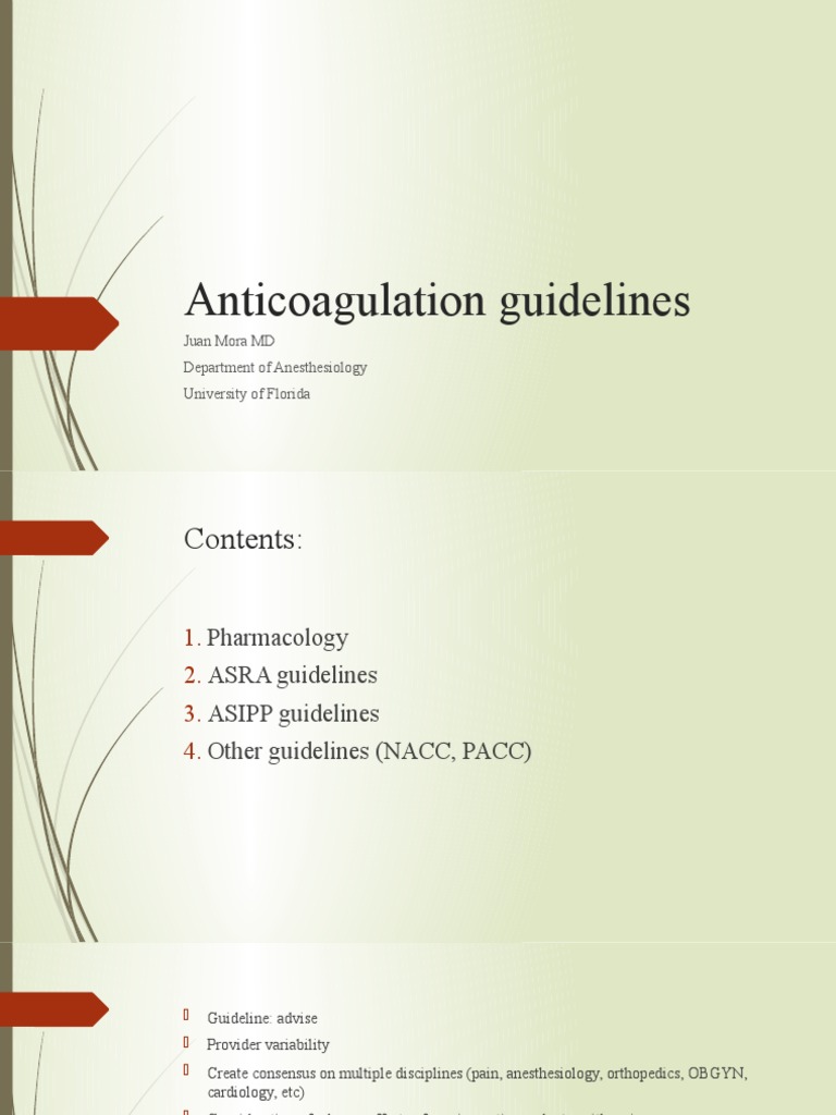 Anticoagulation Guidelines JM | PDF | Aspirin | Medical Specialties