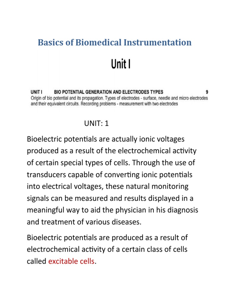 Measuring and Understanding Bioelectric Potentials: An Introduction to ...