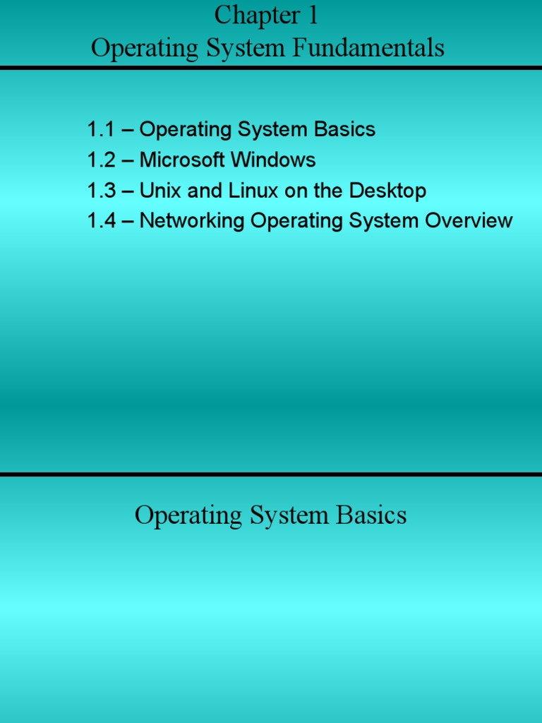 C1 OS Fundamentals | PDF | Operating System | File System