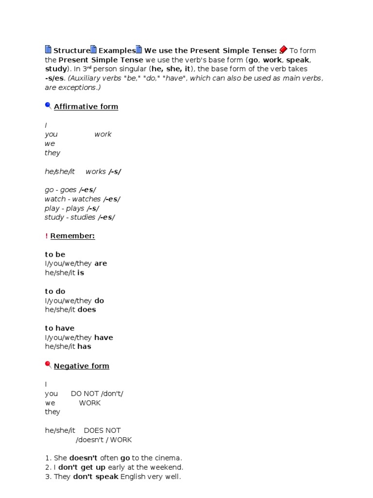 Simple Present Tense | PDF | Grammatical Tense | Verb