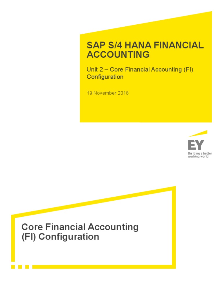 TS4F01-1 Unit 2 - Core Financial Accounting (FL) Configuration | PDF ...