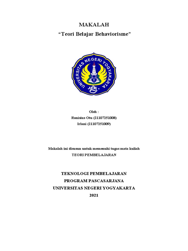 Teori Belajar Behaviorisme | PDF