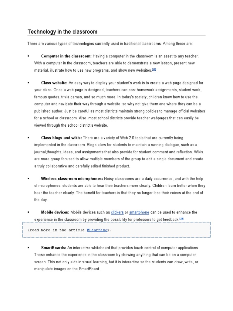 Classroom Technology Tools Overview | PDF | Electronics | Information ...