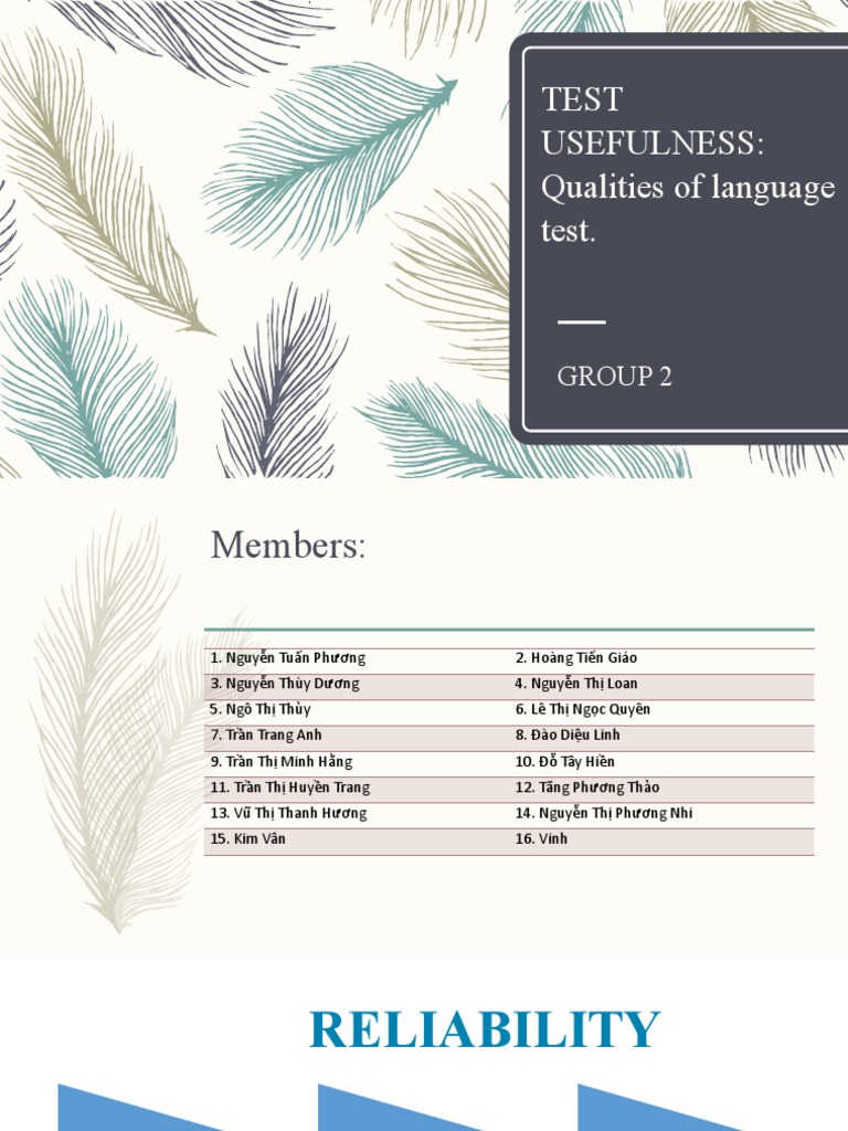 Test Usefulness | PDF | Teachers | Metacognition