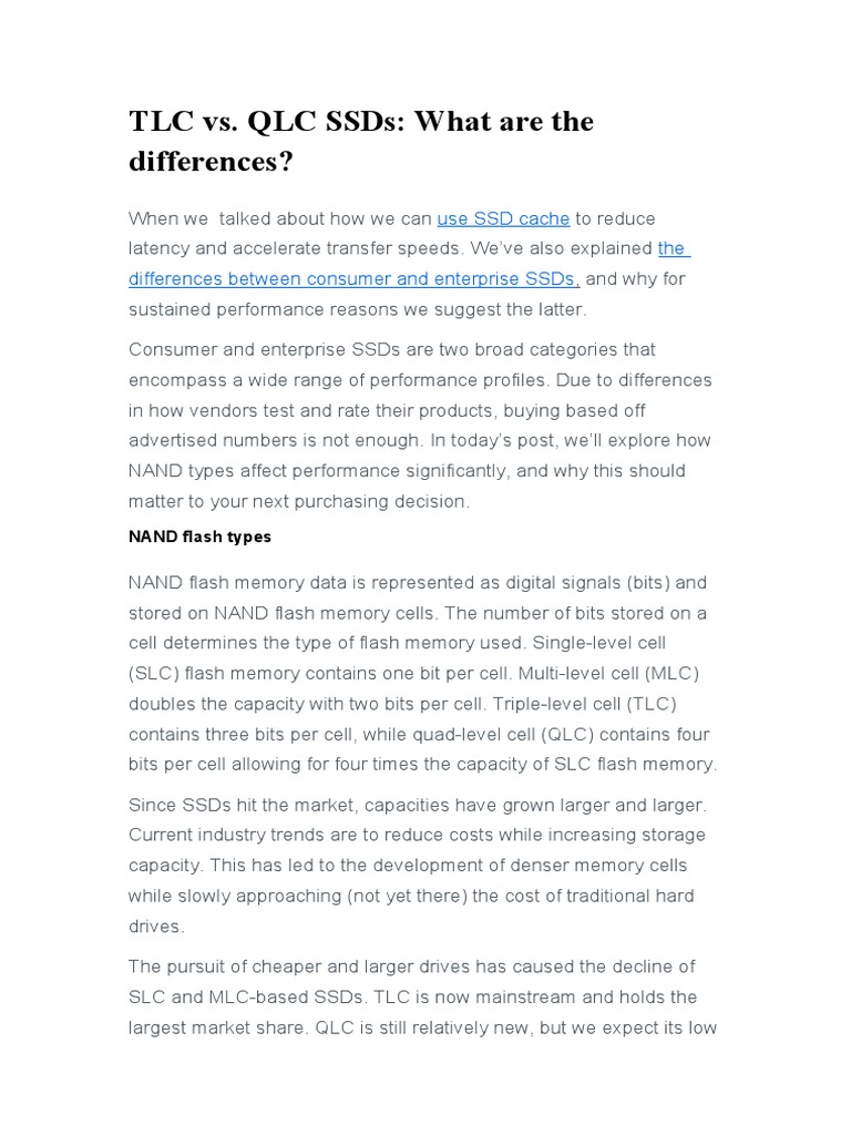 TLC vs. QLC SSDs | PDF | Solid State Drive | Flash Memory