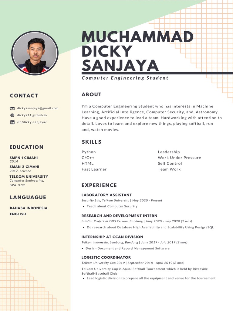 Computer Engineering Student Profile: Muhammad Dicky Sanjaya | PDF