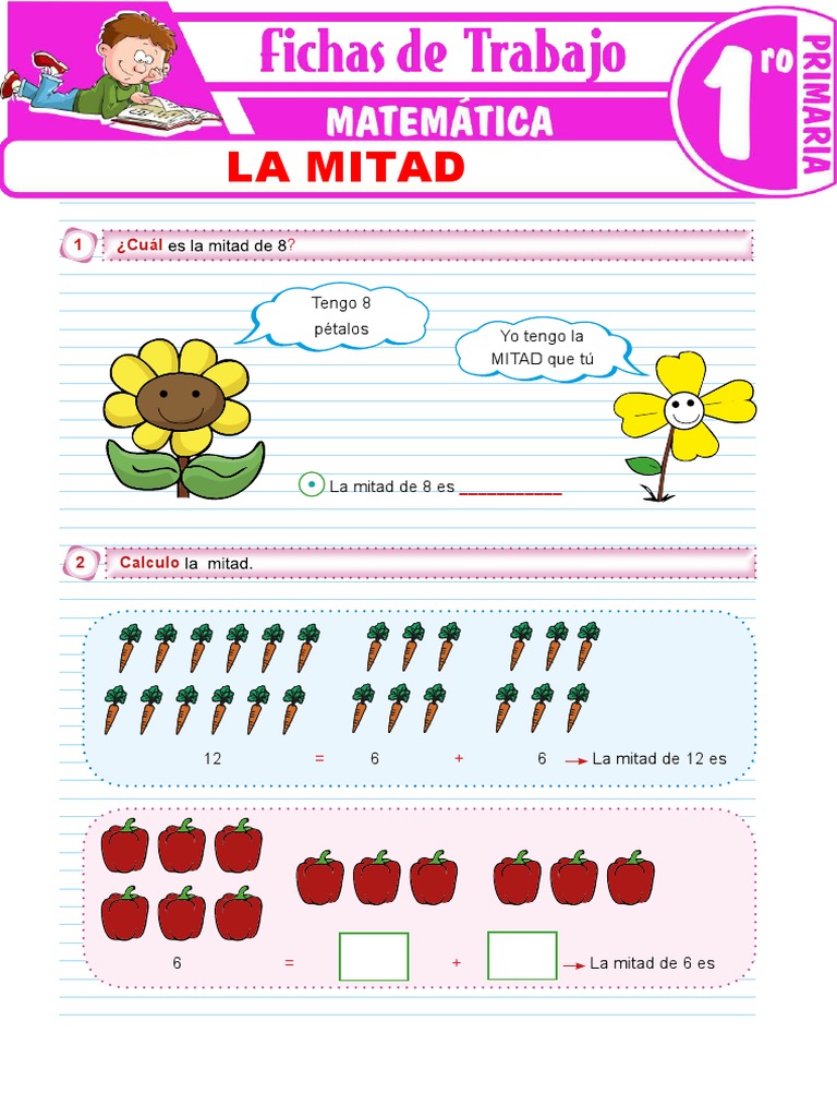 La Mitad para Primer Grado de Primaria | PDF