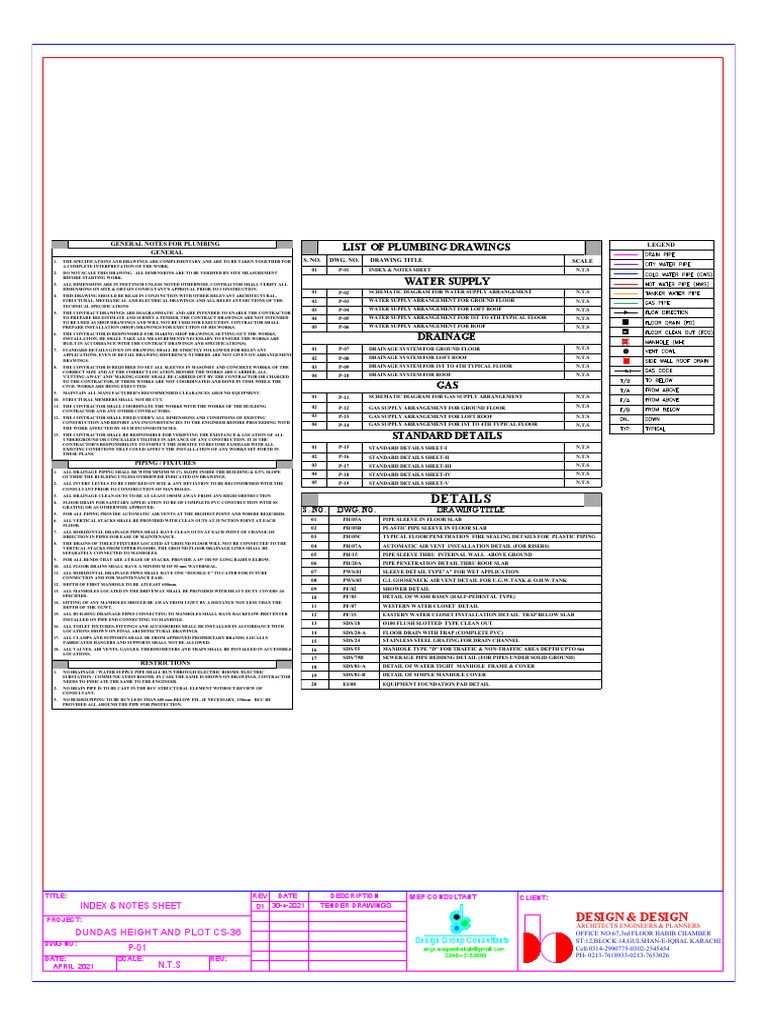 Plumbing Notes and Drawings Index: A Comprehensive Guide to the ...