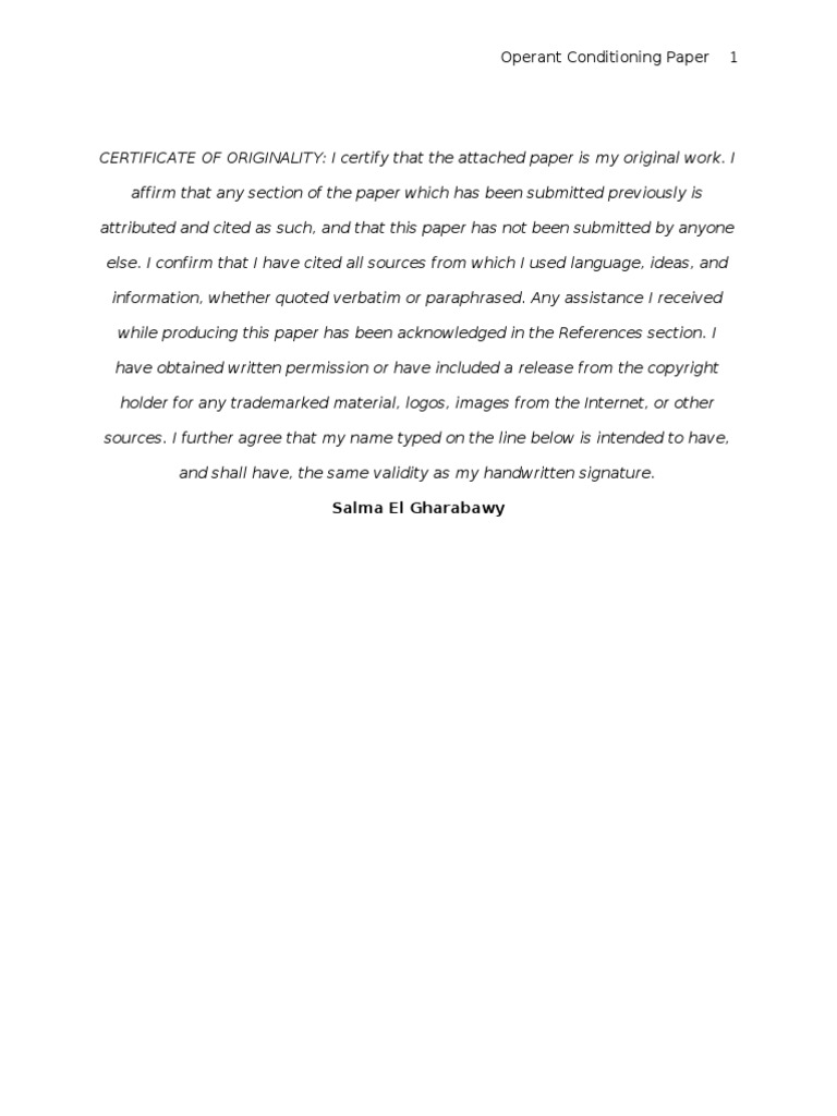 Operant Conditioning Paper | PDF | Reinforcement | Psychological Theories