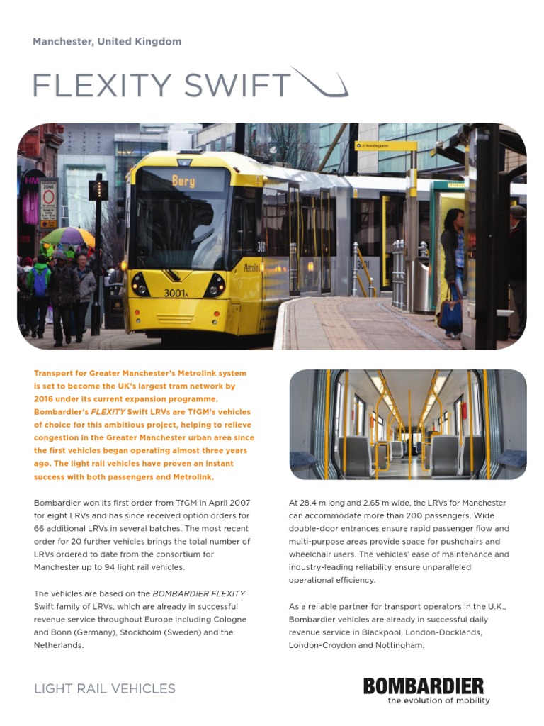 Manchester M5000 Data Sheet | PDF | Light Rail | Transport